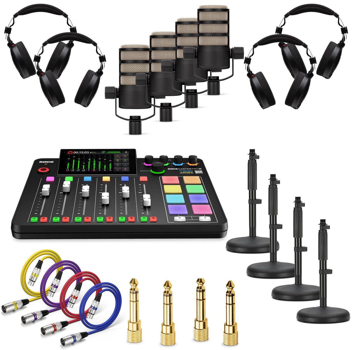 Premium Rode PodCaster Pro II & PodMic Complete Set (4 users) – Edtechs